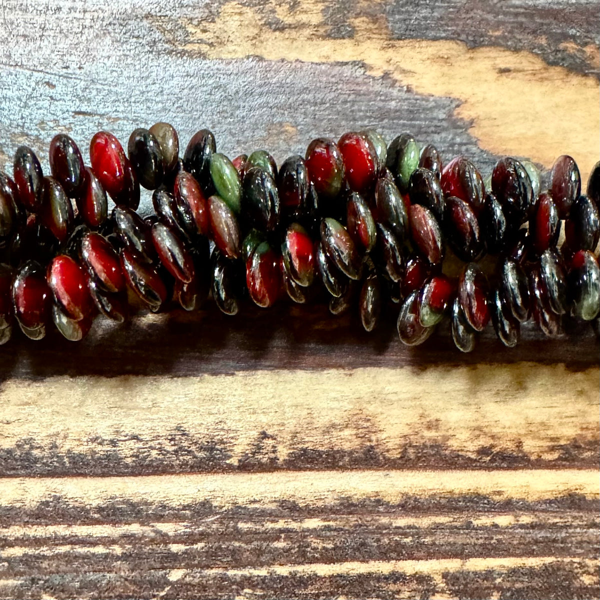JKB-0142 - Czech Glass Lentil Bead Strand, Fall Leaves, 6mm | Strand ...