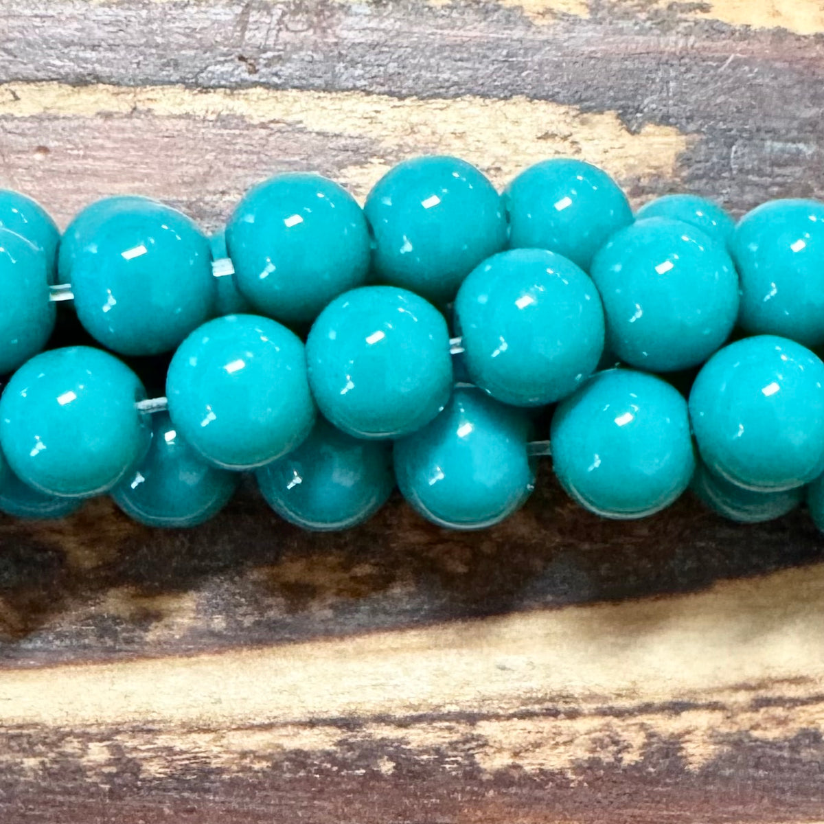 BCB-0731 - Opaque Glass Beads, Dark Turquoise, 8mm | Strand – Auntie's ...