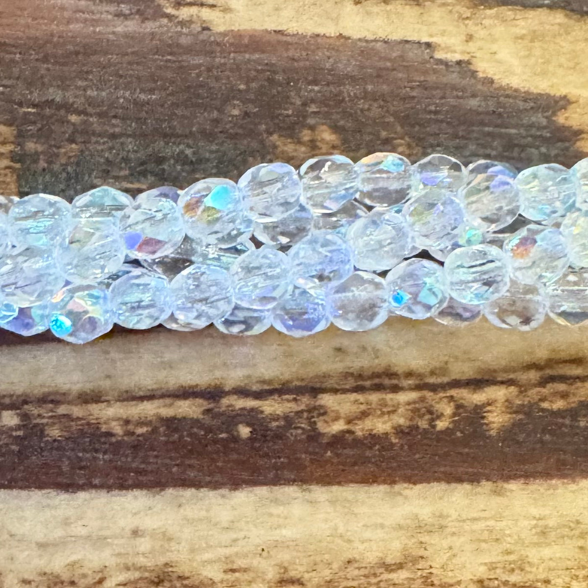 1-04X-0003 - Czech Fire Polish Beads, Crystal AB, 4mm | Strand – Auntie ...