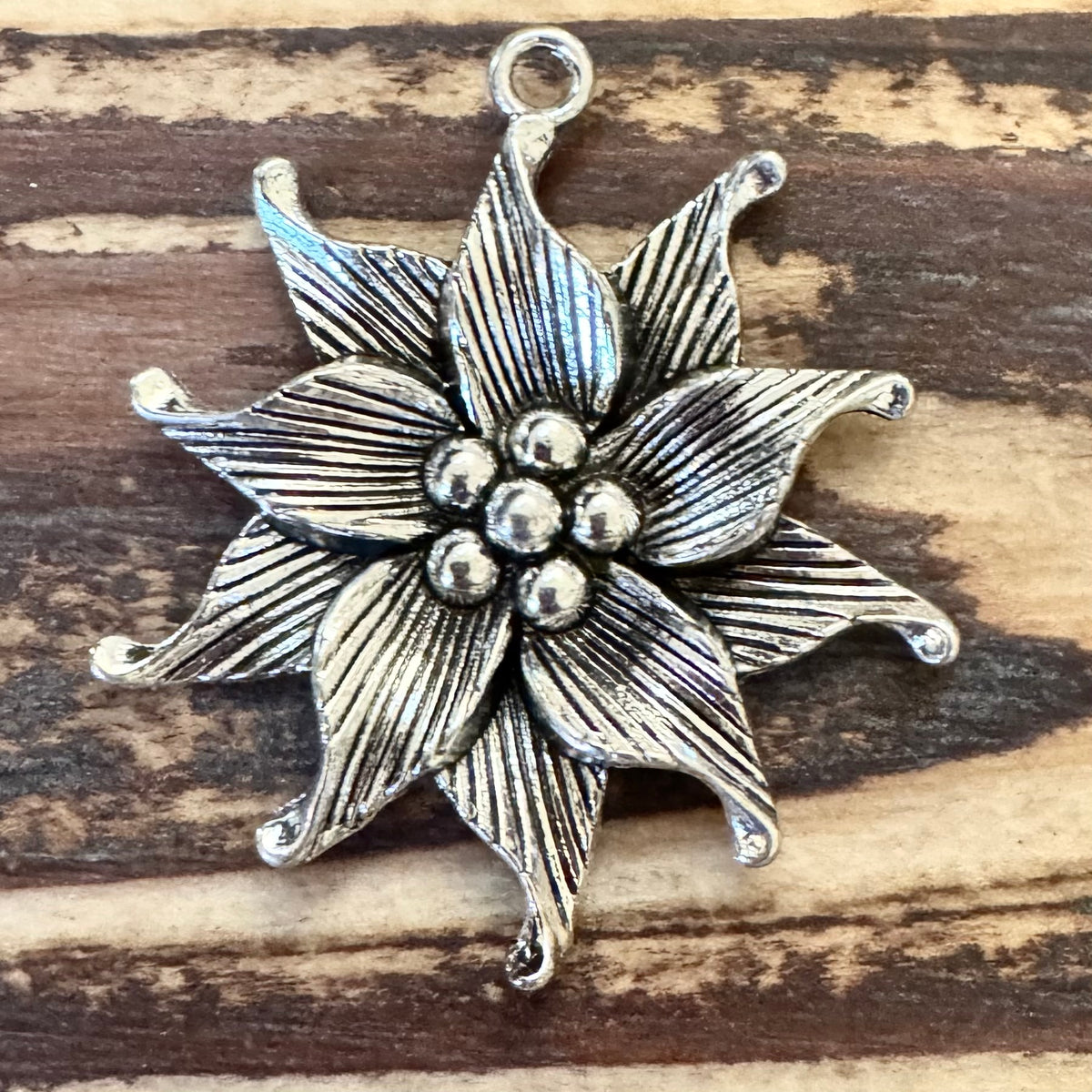BCB-0803 - Antique Silver Fancy Poppy Flower Pendant, 50x45mm | pkg 1 ...