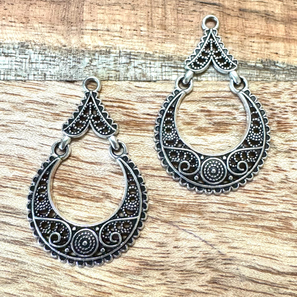 BCB-1948 - Antique Silver Bali Style Teardrop Pendant, 24x87mm | Pkg 2 ...
