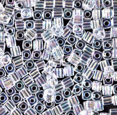 SB3-250 - Miyuki 3mm Square Seed Beads Crystal AB | 25g – Auntie's ...
