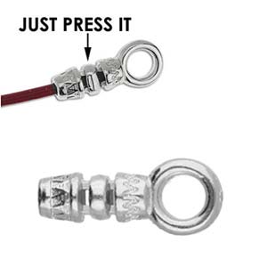 SP1301 - Leather Crimp End With Ring, 7x17mm, 2mm Inner Diameter | Pkg ...