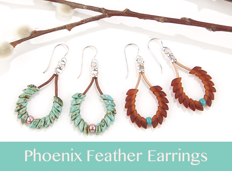 #PDF-318 - Phoenix Feather Earrings Project – Auntie's Beads Direct